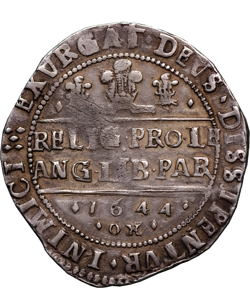 1644 Charles I Oxford Mint Halfcrown - Bull 615B - ex Eric evans colle ...