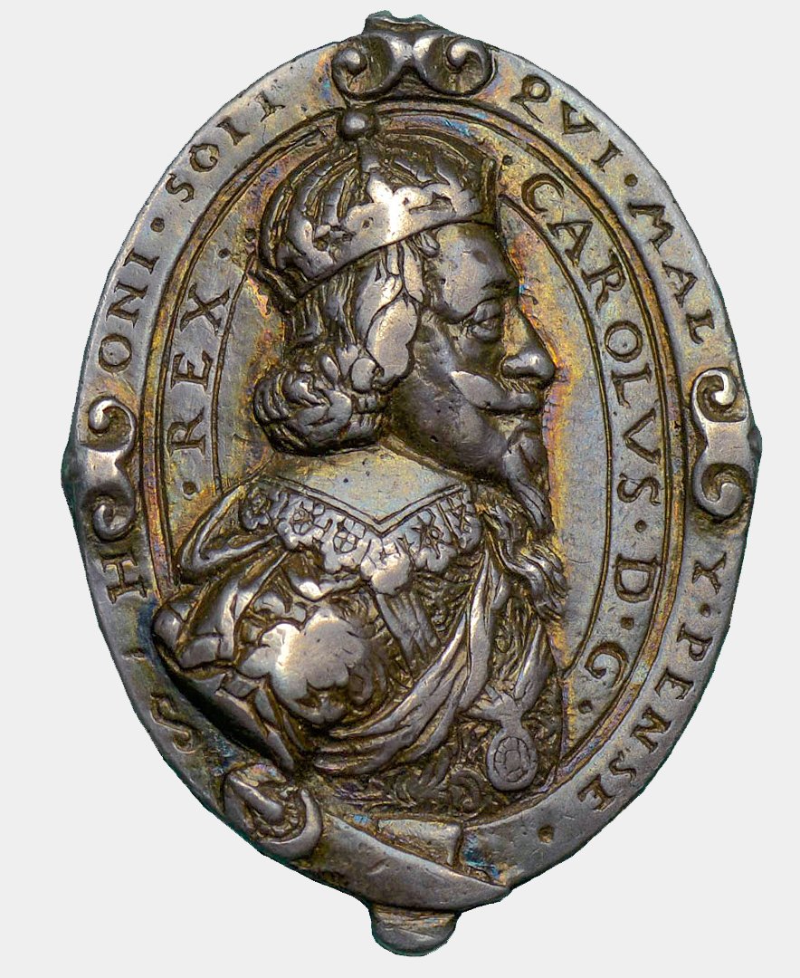 1642 - 49 Charles I Silver Royalist Badge by Thomas Rawlins. – M & H